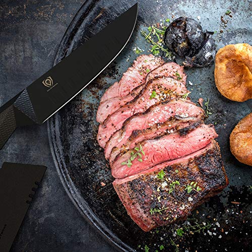 Dalstrong Steak Knife Set - 4-Piece - 5" Blade - Shadow Black Series - Black Titanium Nitride Coated - High Carbon - 7CR17MOV-X Vacuum Treated Steel- Sheath - NSF Certified