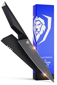 dalstrong utility knife - 5.5" - shadow black series - black titanium nitride coated - high carbon - 7cr17mov-x vacuum treated steel - sheath - nsf certified