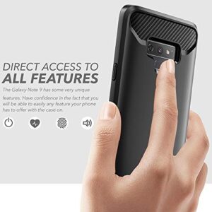 Clayco Xenon Series Case for Samsung Galaxy Note 9 (2018 Release), Full-Body Rugged Case with Built-in 3D Curved Screen Protector (Black)