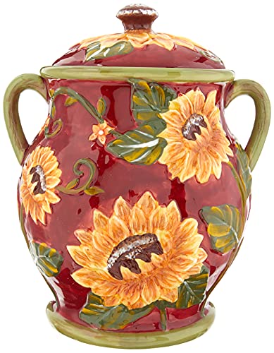 Certified International Sunset Sunflower Biscuit Jar,One Size, Multicolored