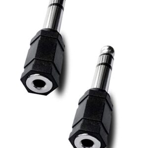 6.35mm Male to 3.5mm Female Headphone Stereo Audio Connector (2 Pack)