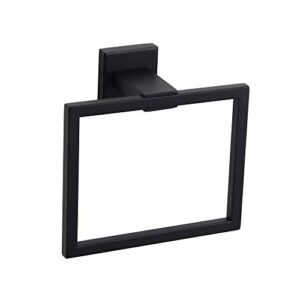 gerzwy modern black towel holder sus304 stainless steel towel hanger towel ring for bathroom lavatory wall mount contemporary style jg1906-bk