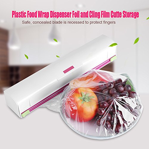 Food Wrap Cutter, Home Plastic Food Wrap Dispenser Cutter Foil and Cling Film Cutter Kitchen Storage Accessories