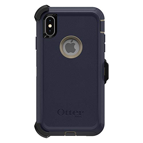 OtterBox DEFENDER SERIES SCREENLESS Case Case for iPhone Xs Max - Retail Packaging - DARK LAKE (CHINCHILLA/DRESS BLUES)