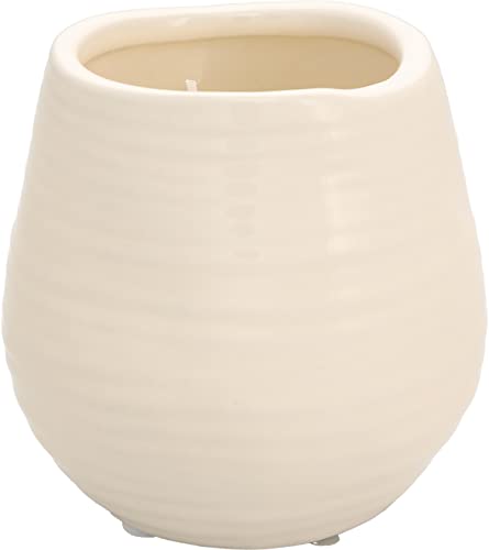 Pavilion Gift Company Never Stop Wishing Happy 40th Birthday - 8 oz Soy Wax Candle with Wick in A Yellow Ceramic Vessel 8 oz-100 Scent: Serenity, 3.5 Inch Tall