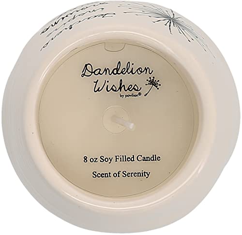 Pavilion Gift Company Never Stop Wishing Happy 40th Birthday - 8 oz Soy Wax Candle with Wick in A Yellow Ceramic Vessel 8 oz-100 Scent: Serenity, 3.5 Inch Tall