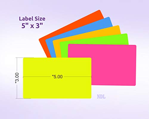 Next Day Labels, 3 X 5 Rectangle Inventory Color Coding Labels, 500 Per Roll (Fluorescent Green)