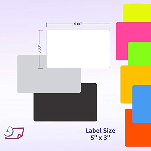 Next Day Labels, 3 X 5 Rectangle Inventory Color Coding Labels, 500 Per Roll (Fluorescent Green)