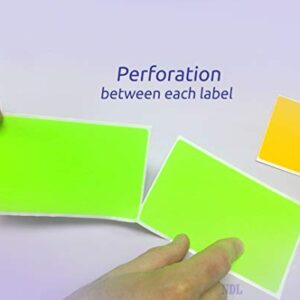 Next Day Labels, 3 X 5 Rectangle Inventory Color Coding Labels, 500 Per Roll (Fluorescent Green)