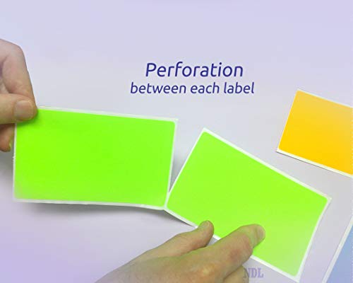 Next Day Labels, 3 X 5 Rectangle Inventory Color Coding Labels, 500 Per Roll (Fluorescent Green)