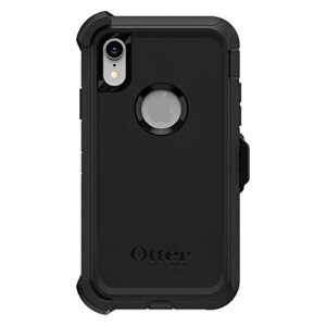 OtterBox iPhone XR Defender Series Case - BLACK, rugged & durable, with port protection, includes holster clip kickstand