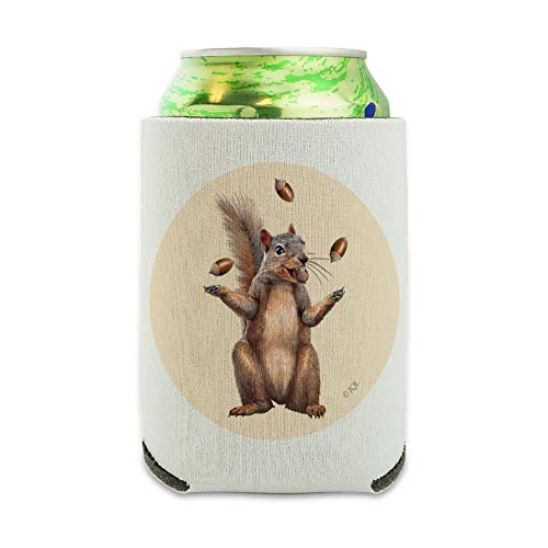 Squirrel Juggling His Nuts Crazy Funny Can Cooler - Drink Sleeve Hugger Collapsible Insulator - Beverage Insulated Holder