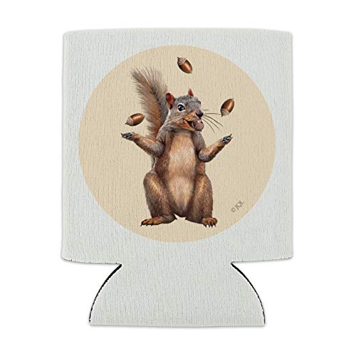 Squirrel Juggling His Nuts Crazy Funny Can Cooler - Drink Sleeve Hugger Collapsible Insulator - Beverage Insulated Holder