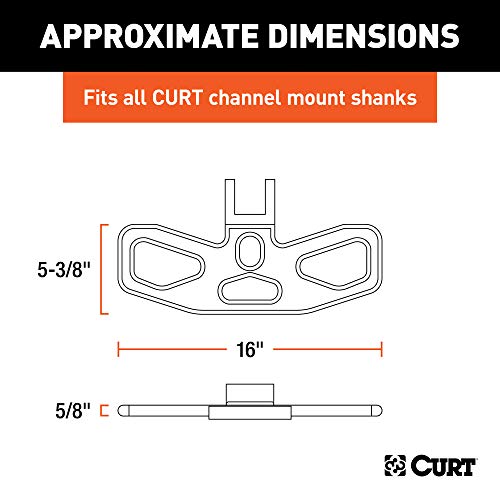 CURT 45909 Folding Hitch Step for Adjustable Channel Mount 17.1 x 8.5 x 2.7 inches