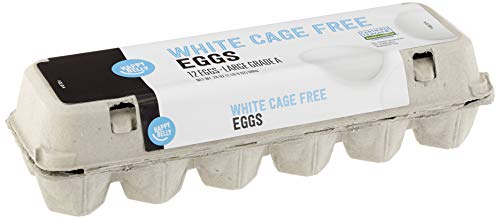 Amazon Brand - Happy Belly Cage-Free, Large, White Eggs, 1 Dozen (Packaging May Vary)