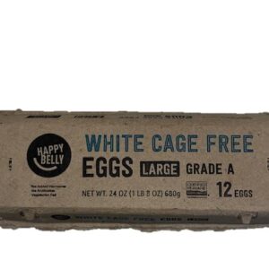 Amazon Brand - Happy Belly Cage-Free, Large, White Eggs, 1 Dozen (Packaging May Vary)