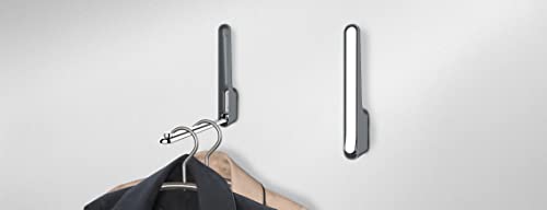 WENKO Folding Coat Hooks for Hanging, Wall Hooks, Clothes Hanger Hook, Wall Mounted Hooks, Towel Racks for Bathroom, Bedroom, Coat Rack Wall Mount, Gray, 1 x 7 x 1.4 in