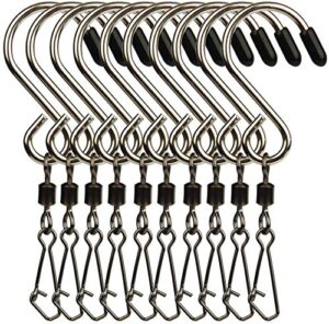 10pcs swivel s hooks clips hanging wind spinners for chimes crystal twisters，spinning windsocks and any kites, flower pots, plants, bird feeders, solar lights, flags，party supply (shook)