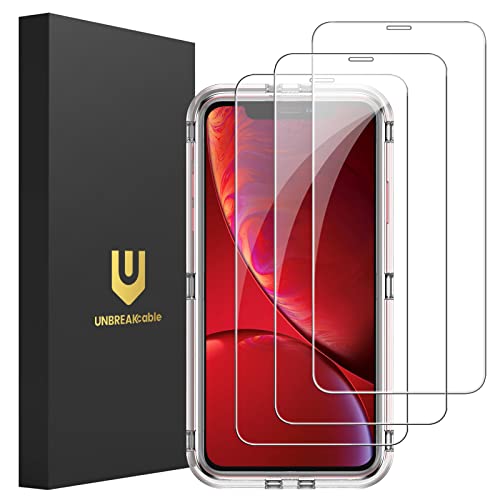 UNBREAKcable 3-Pack Screen Protector for iPhone 11/ iPhone XR 6.1", 9H Premium Tempered Glass Screen Protector for iPhone XR/iPhone 11 [Free Alignment Tool, No Bubble, Anti-Scratch]