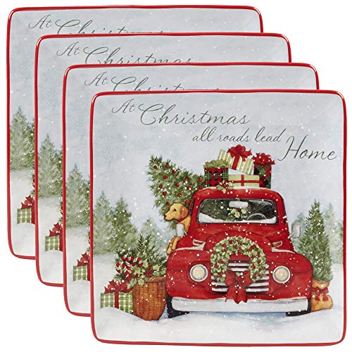 Certified International Home for Christmas 10.5" Dinner Plate, Set of 4, Multicolor