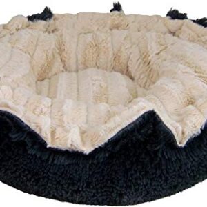 Bessie and Barnie Ultra Plush Natural Beauty/Wolfhound Grey Deluxe Luxury Shag Dog/Pet Lily Pod Bed Machine Washable