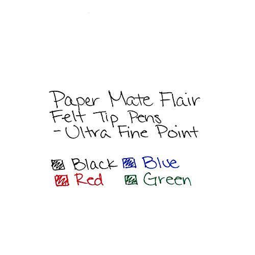 Paper Mate Flair Felt Tip Pen, Ultra Fine Point, Core Colors, 8 Count