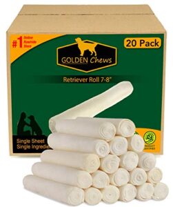 golden chews retriever roll 7-8 inches extra thick (20 pack)