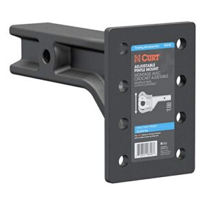 CURT 48348 Adjustable Pintle Mount for 2-1/2-Inch Hitch Receiver, 20,000 lbs, 7-1/4-Inch Height, 10-3/4-Inch Length