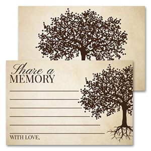 deluxe share a memory card celebration of life, funeral memorial rememberance service, condolence book, retirement, tree of life guestbook alternative pack of 40 4 x 6" cards