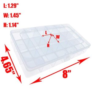 Xiaoyztan 2 Pcs 18-Grid Plastic Storage Cases Multifunctional Container Boxes for Small Components Jewelry Sweets Medicine (8" x 4.7" x 1.3")