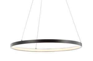 jonathan y jyl7202a bradley 15.7" round integrated led metal pendant chandelier modern contemporary transitional dining room living room kitchen foyer bedroom hallway, matte black