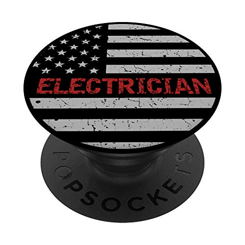 American Electrician USA Flag Pop Socket PopSockets PopGrip: Swappable Grip for Phones & Tablets