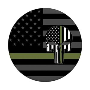 Thin Green Line Popsockets Army Military USA Flag Skull PopSockets PopGrip: Swappable Grip for Phones & Tablets