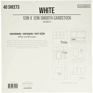 Colorbok White 12x12in Smooth Cardstock