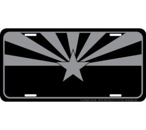 signs 4 fun slatz tactical arizona flag license plate, black