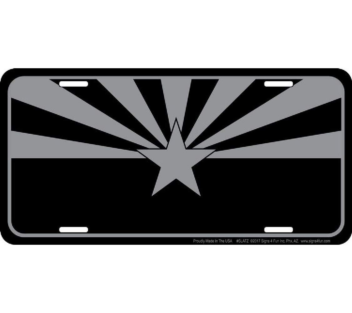 Signs 4 Fun SLATZ Tactical Arizona Flag License Plate, Black