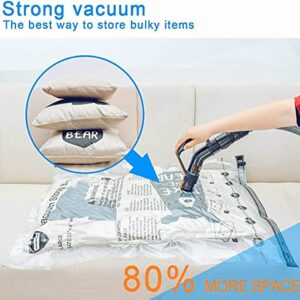 SUOCO Vacuum Storage Bags (4 Jumbo, 4 Large), Space Saver Bags for Clothes, Bedding, Pillows, Comforters, Blankets Storage, Vacuum Sealer Compression Airtight Bags with Travel Hand Pump