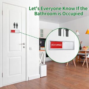 Privacy Sign, Vacant Occupied Sign for Bathroom Door, Magnetic & Sticky Slider for Home Office Restroom Conference Hotles Hospital, Tells Whether Room Vacant or Occupied, 7'' x 2'' - Silver