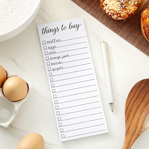 6-Pack Grocery List Magnet Pad for Fridge, To-Do Planner, Things To Buy, Things To Do Shopping Notepad for Locker, Filing Cabinet, Appointment Reminders, Meal Plans (3.5x9 in)