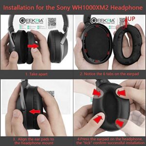 Geekria Earpad and Headband Cover Replacement for Sony WH1000XM2, MDR1000X Headphone/Ear Cushion/Replacement Ear Pads/Earpads + Headband Protector/Headband Sleeve (No Tuning Cotton)