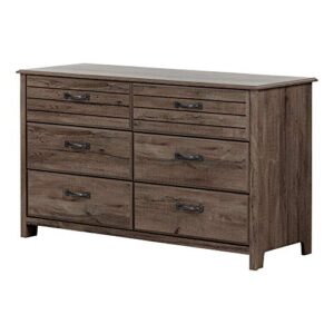 south shore ulysses 6-drawer double dresser, fall oak