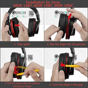 Geekria Earpad and Headband Cover Replacement for Sony MDR 1ABT, MDR 1RBT, MDR 1RNC Headphones/Ear Cushion Headband Protector/Repair Parts/Easy DIY Installation No Tool Needed