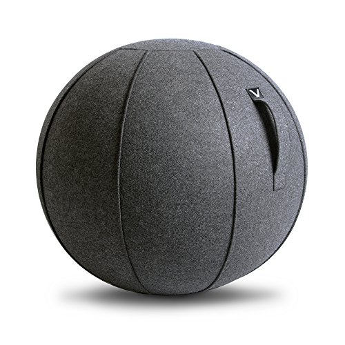 Vivora Luno Exercise Ball Chair, Anthracite Cover, Felt, Max Size (25 to 26 inches), for Home Offices, Balance Training, Yoga Ball