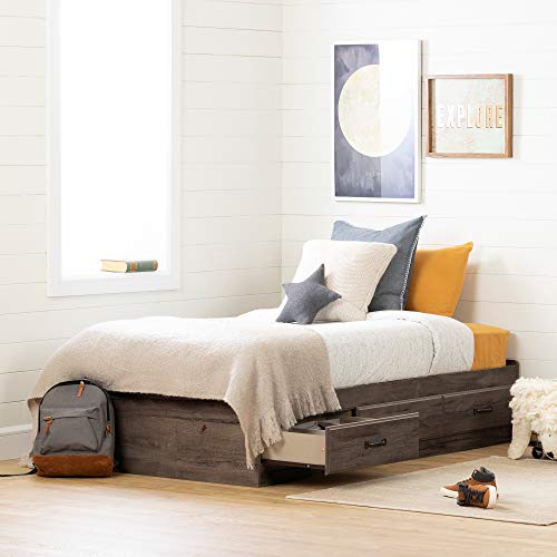 South Shore Ulysses Twin Mates Bed Fall Oak