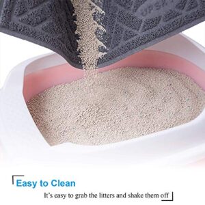 UPSKY Cat Litter Mats 2 Set of Cat Litter Pads, Cat Litter Trap Mats Can Be Spliced and Placed At-Will, Scatter Control for Litter Box, Soft on Sensitive Kitty Paws, Easy to Clean. (24’’ x 16’’)