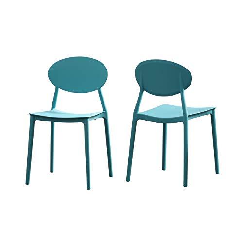 Christopher Knight Home Ali Indoor Plastic Chair (Set of 2), Teal