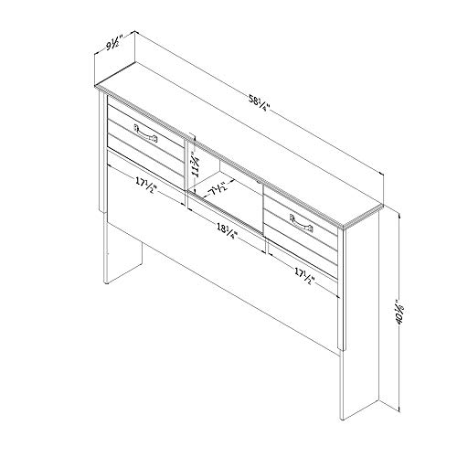 South Shore Ulysses Full Bookcase Headboard Fall Oak