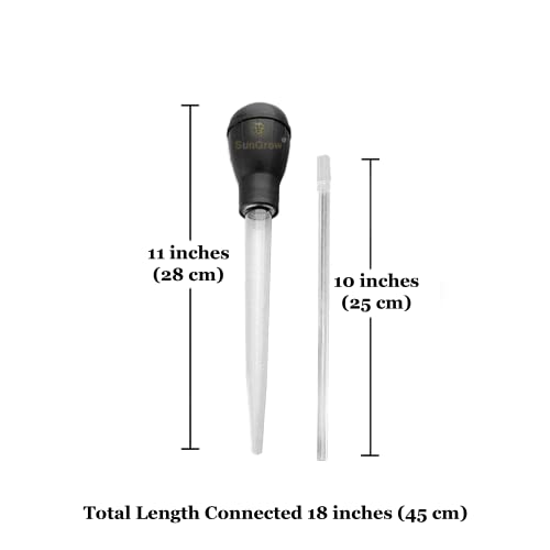 SunGrow Squirt Feeder, 17.7” Coral Feeder with Extension Tube, Dosage Tool for Target Feeding for Delicate Species, 1 Piece