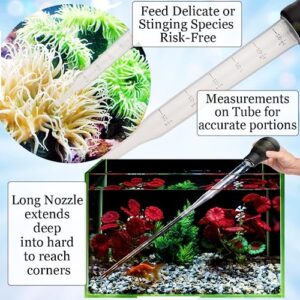 SunGrow Squirt Feeder, 17.7” Coral Feeder with Extension Tube, Dosage Tool for Target Feeding for Delicate Species, 1 Piece