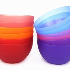 KX-WARE Plastic Bowls set of 12 - Unbreakable and Reusable 32oz/6 inch Plastic Cereal/Soup/Salad Bowls in 6 Assorted Color | Dishwasher Safe, BPA Free